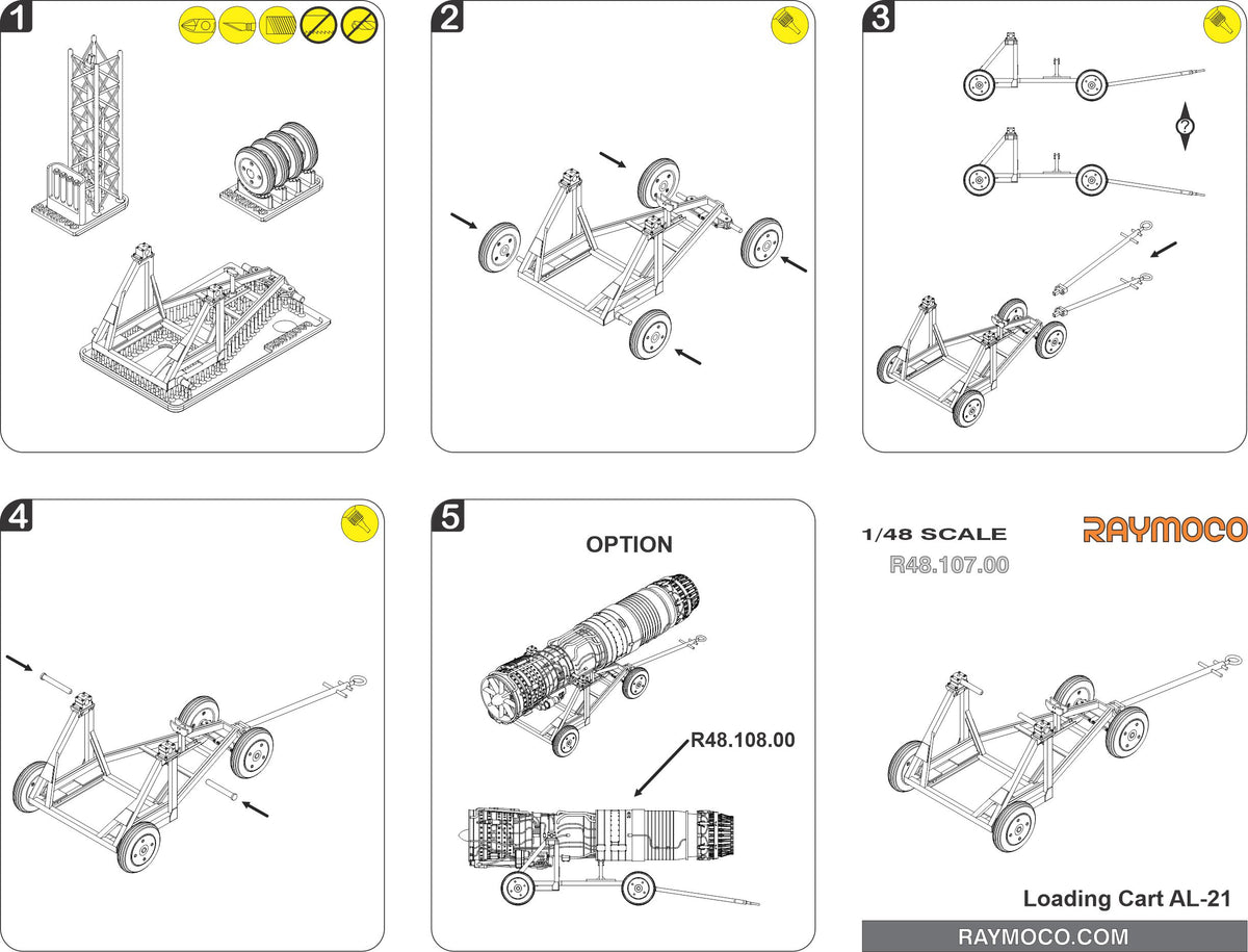 SU-17 Engine AL-21F-3 with Loading Cart Detail Set 1/48 | RAYMOCO