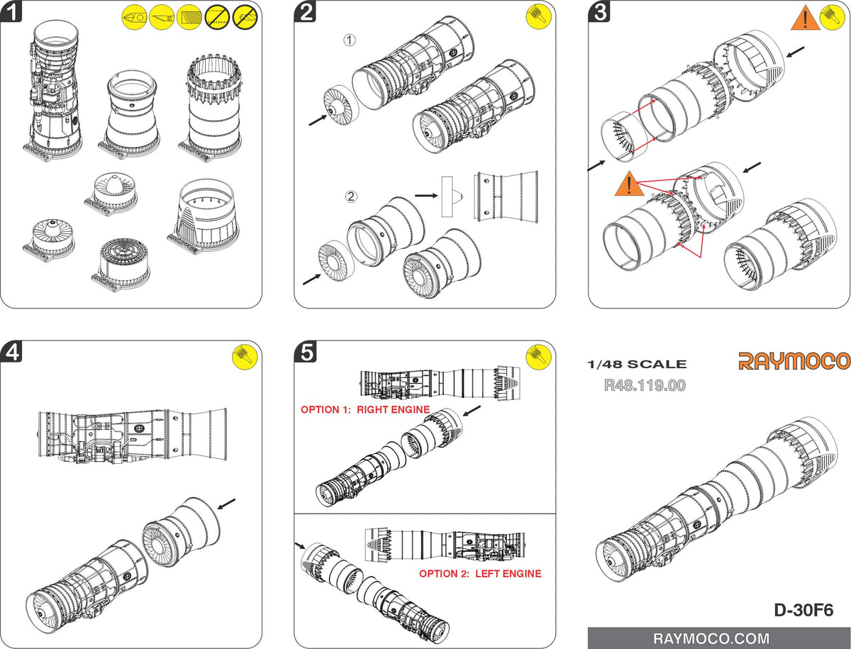 1/48 MiG-31 Engine D-30F6 with Engine Transportation Stand. | RAYMOCO